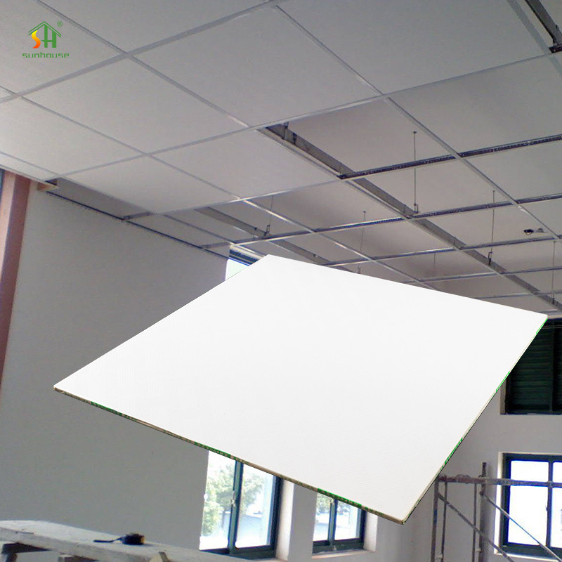 Panel Plafon Gypsum PVC 595 X 595mm Tebal 7.5mm Untuk Dekorasi Plafon ...
