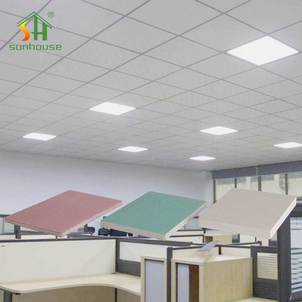 8.5mm PVC Laminated Gypsum Ceiling Tahan Api Untuk Plafon Kantor